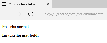 Format Teks Tebal, Miring, dan Garis Bawah - Ayam Koding