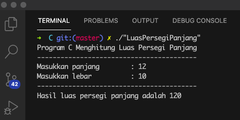 Program C Untuk Menghitung Luas Persegi Panjang (2022) - Ayam Koding