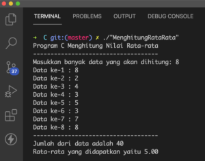 Program C Untuk Menghitung Rata-Rata Bilangan - Ayam Koding
