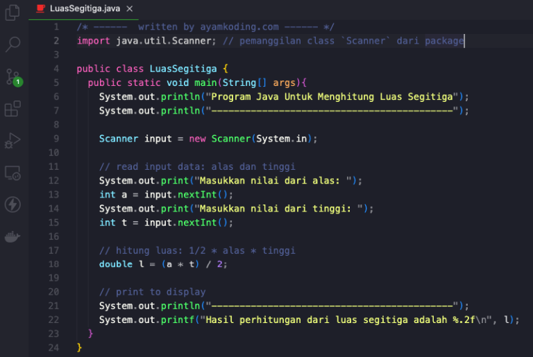 Program Java Untuk Menghitung Luas Segitiga Terbaru