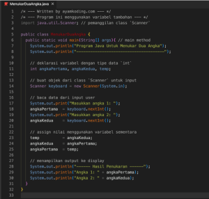 Program Java Untuk Menukar Dua Angka Terbaru - Ayam Koding